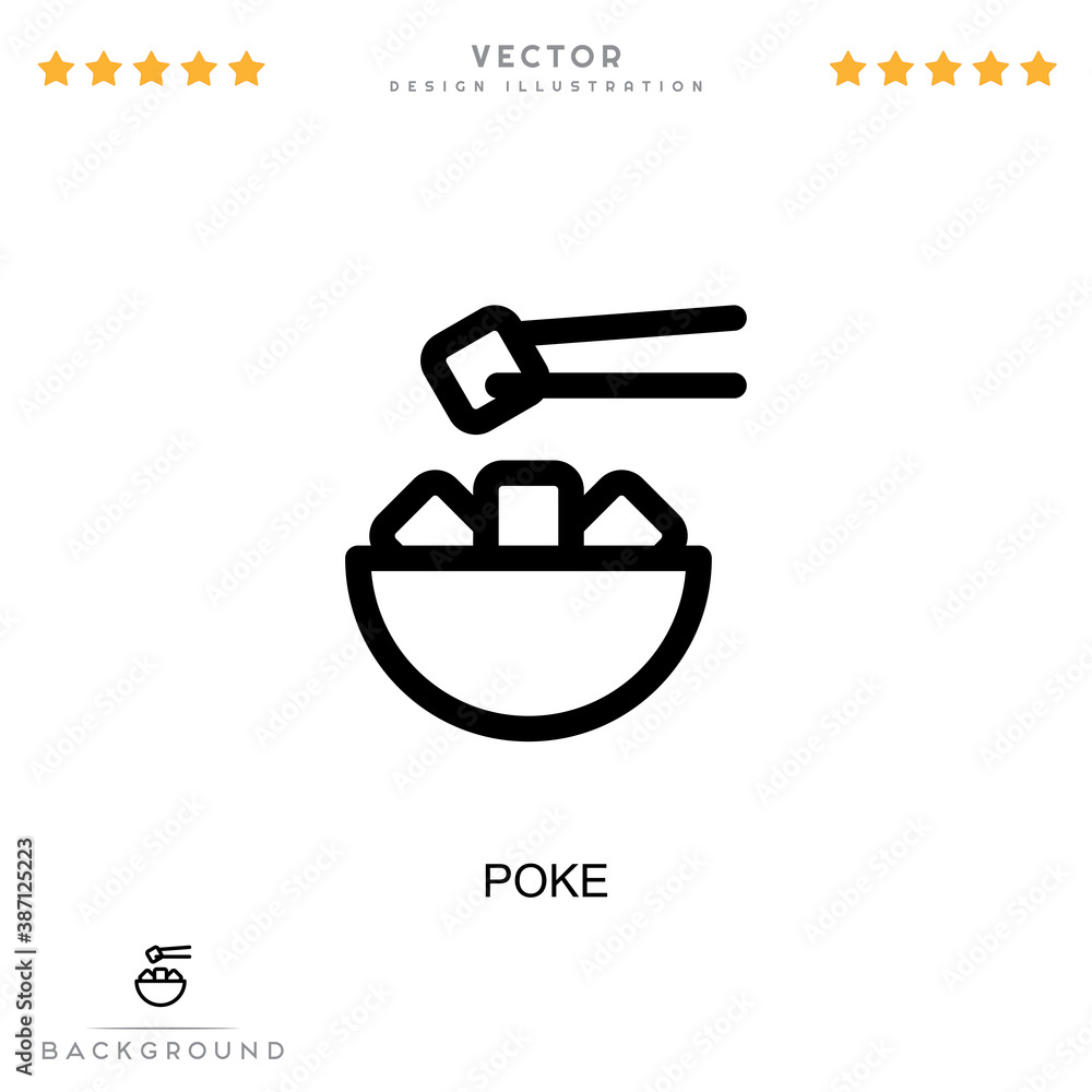 Poke icon. Simple element from digital disruption collection. Line Poke ...