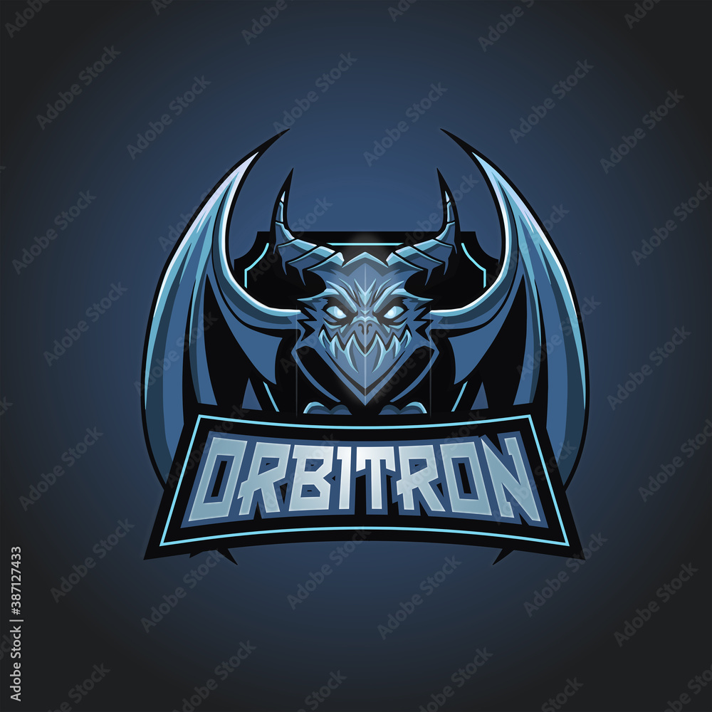 Full Logo Gaming Esports Logotype Design Orbitron Dragon Stock Vector ...