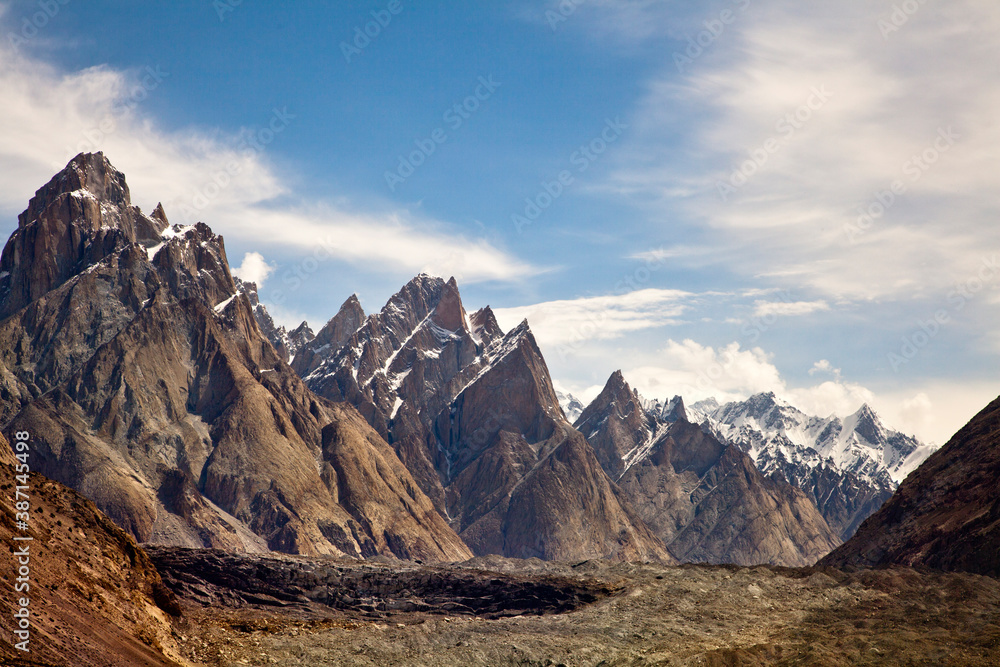 The Karakoram is a mountain range spanning the borders of China, India ...