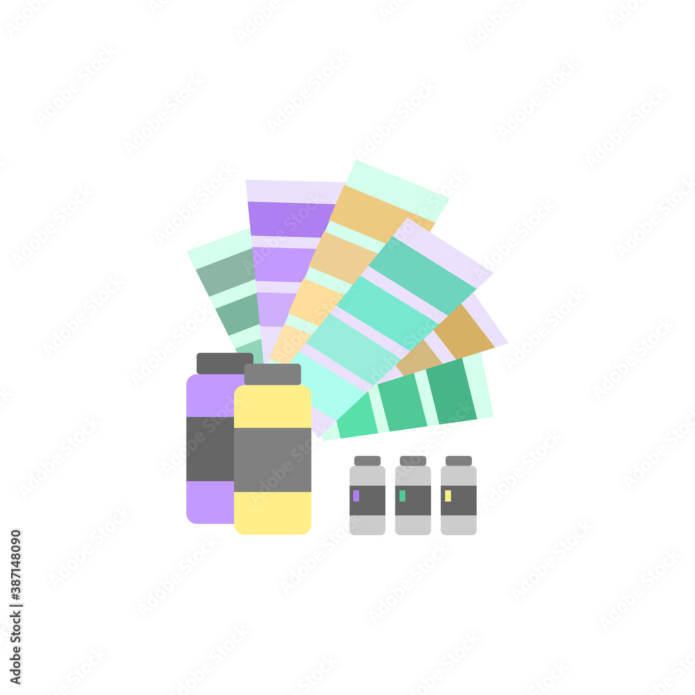 Printing and typography service emblem or banner element with color ...