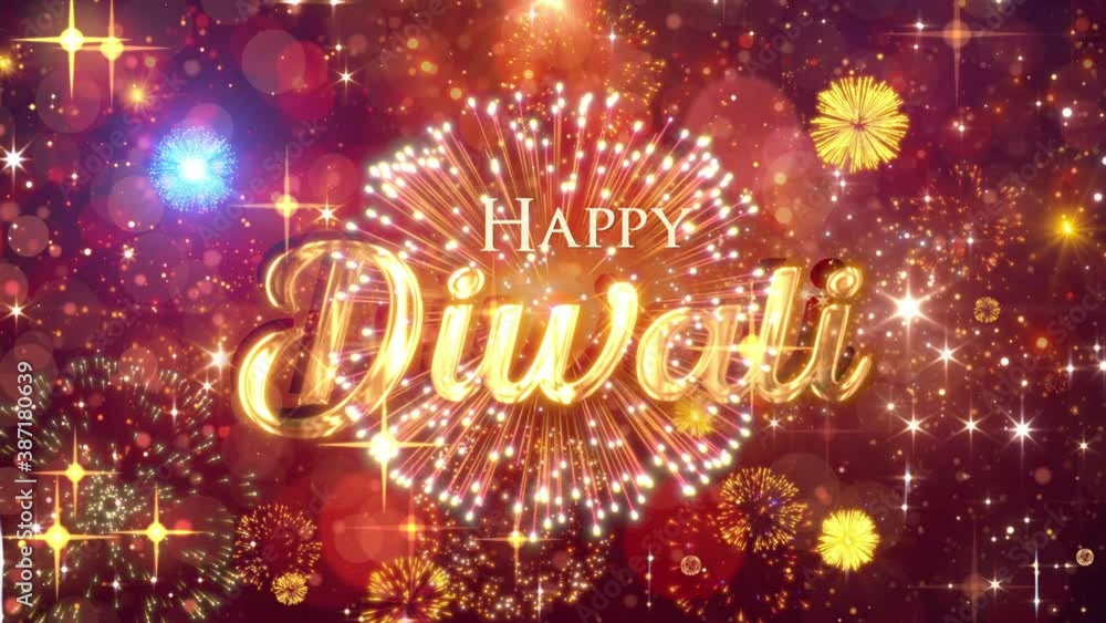 celebrating happy diwali fireworks background Stock Video | Adobe Stock