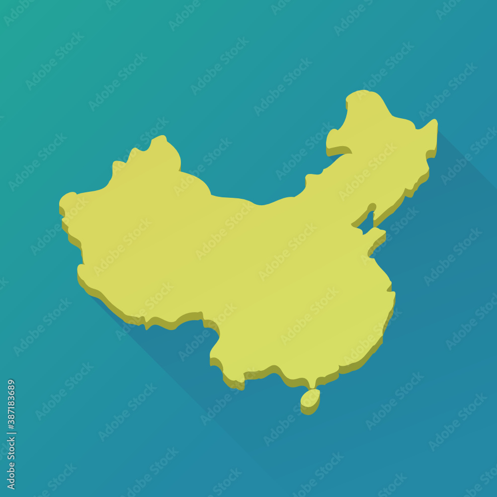 Map of china (flat design) Stock Vector | Adobe Stock