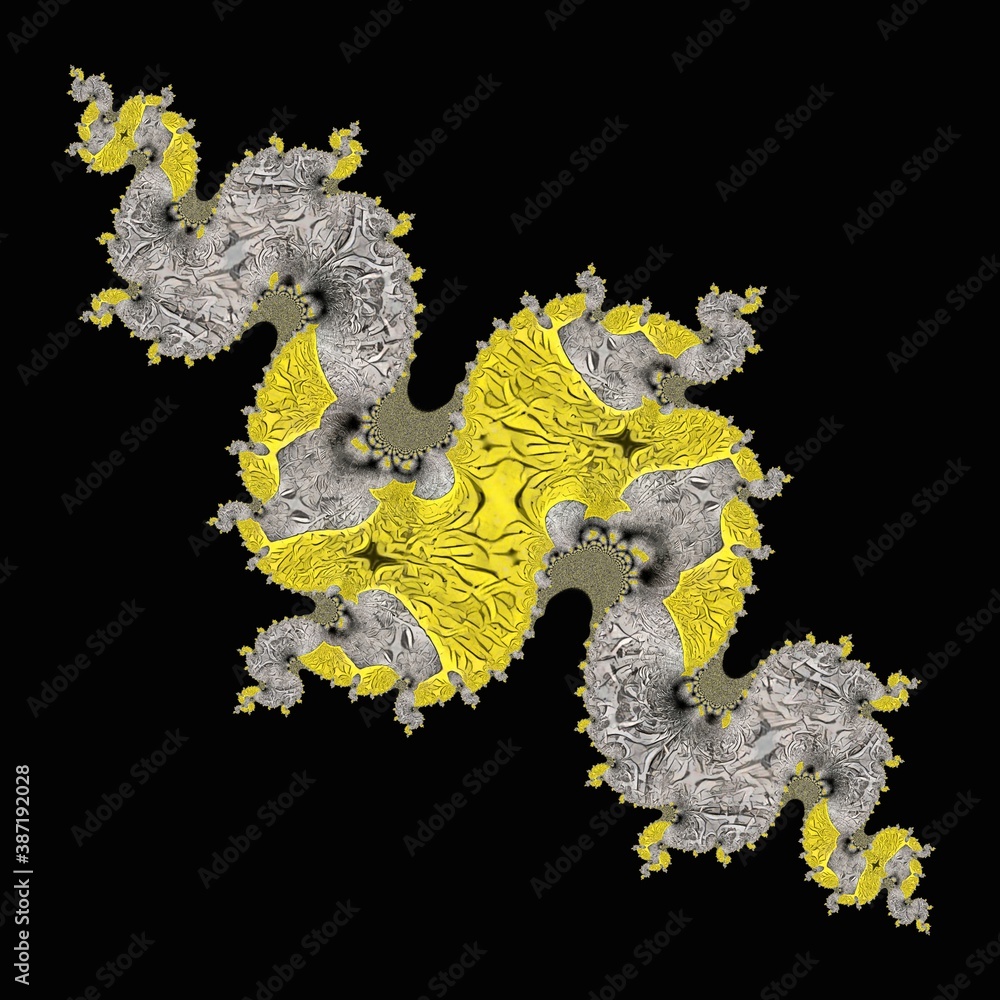fractal pattern and designs from large direction arrow in vivid yellow ...