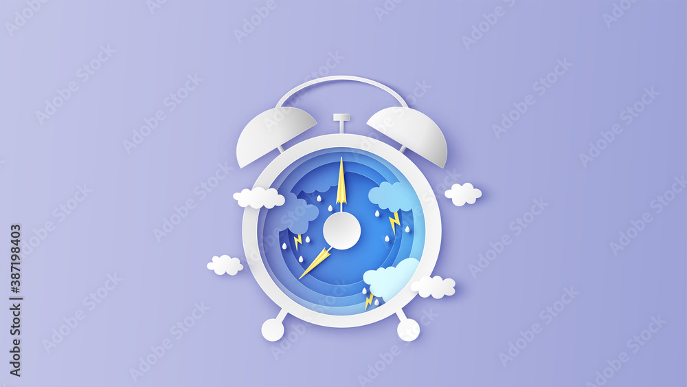 Creative design for Alarm clock in Rainy season. Graphic design for ...