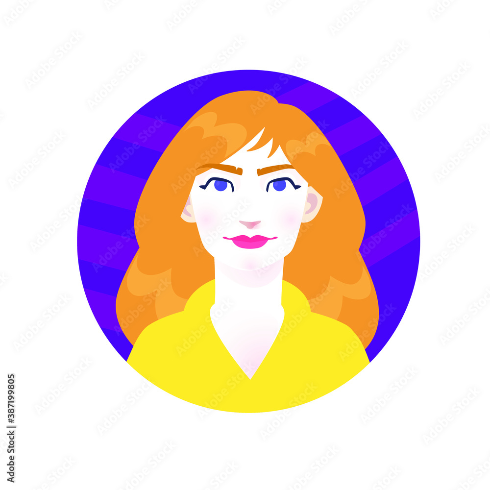 Illustration of a young ordinary girl. Vector. Cartoon Asian woman with ...