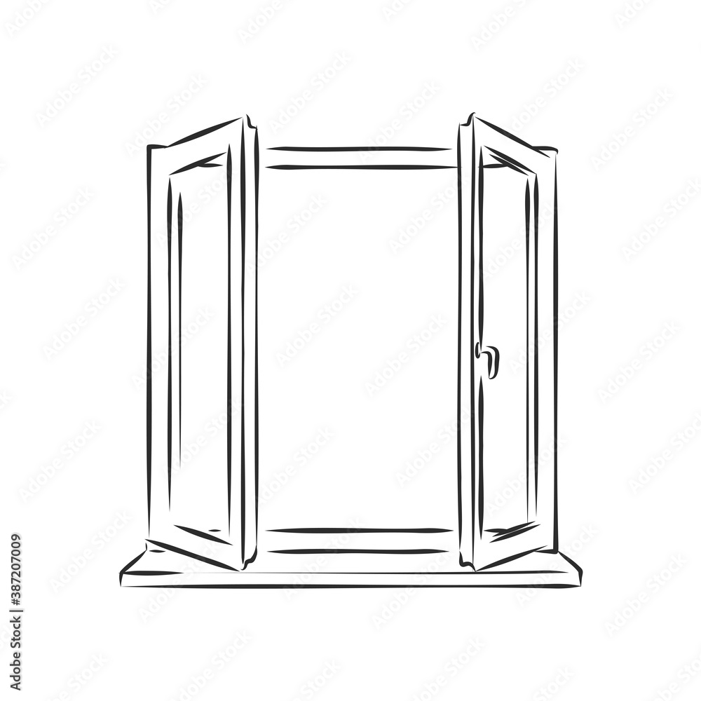 Modern double pvc sash on light inside wall backdrop. window , vector ...