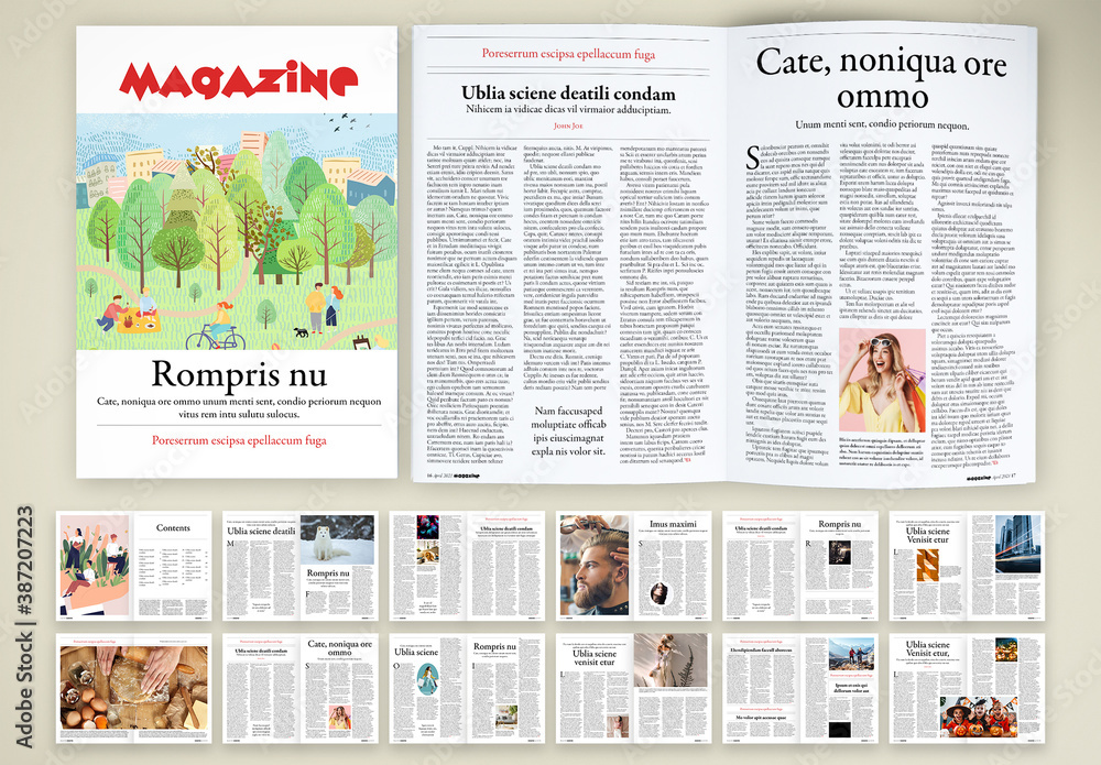 Light-Hearted and Funny Magazine Layout Stock Template | Adobe Stock