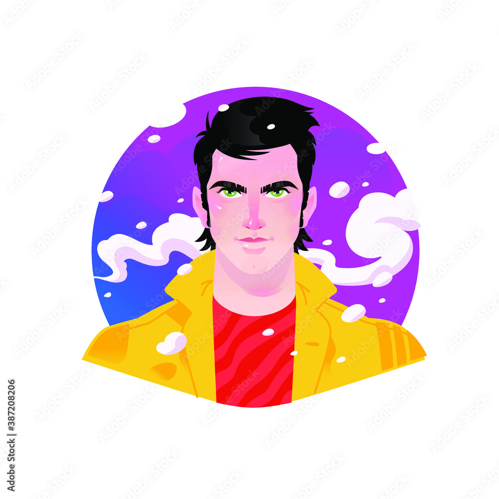 Stockvector Illustration of a young stylish man. Vector. Cartoon ...