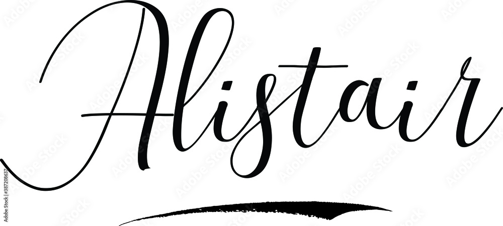 Alistair -Male Name Cursive Calligraphy on White Background Stock ...