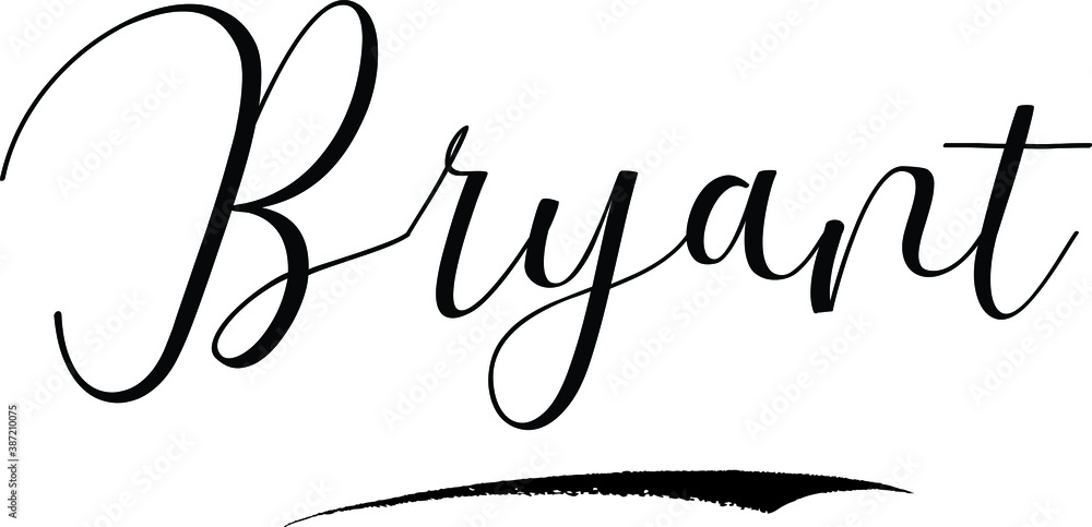 Bryant -Male Name Cursive Calligraphy on White Background Stock Vector ...