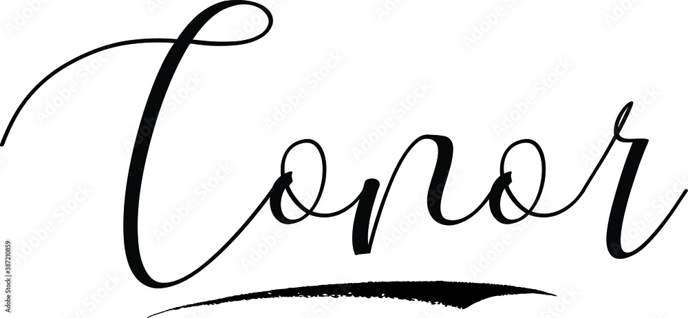 Conor -Male Name Cursive Calligraphy on White Background Stock Vector ...