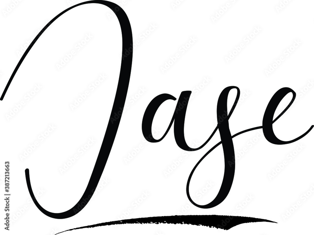 Jase -Male Name Cursive Calligraphy on White Background Stock Vector ...