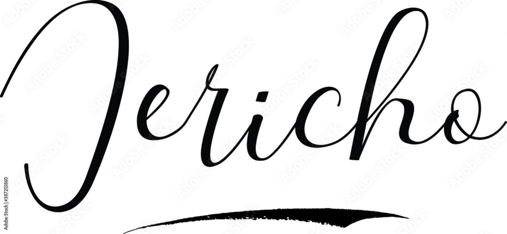 Jericho -Male Name Cursive Calligraphy on White Background Stock Vector ...