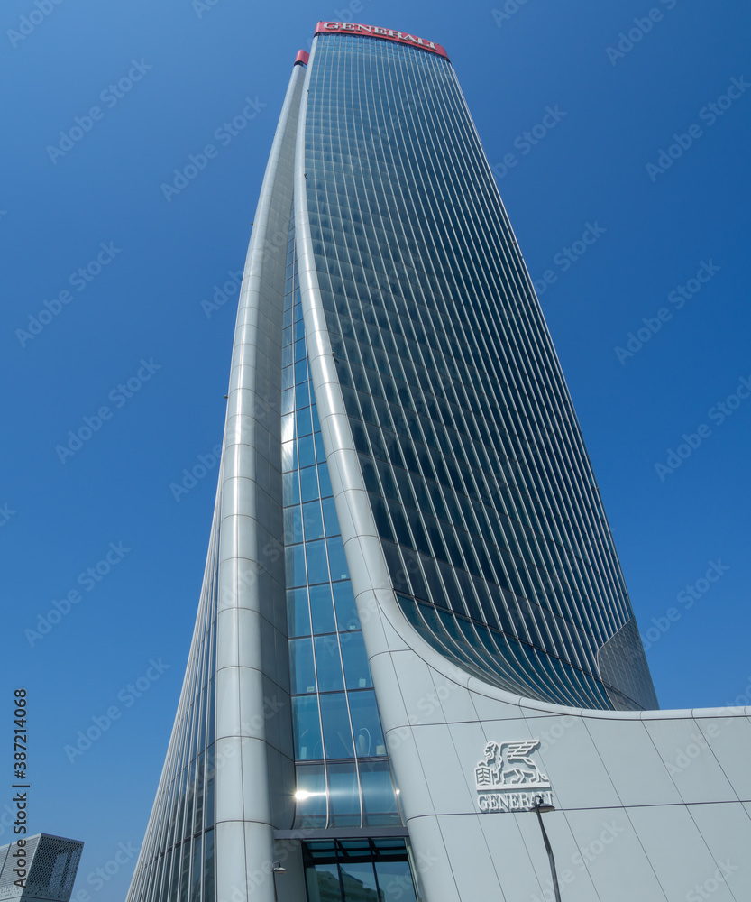 Milano, Italy. The iconic Generali tower at CityLife district designed ...