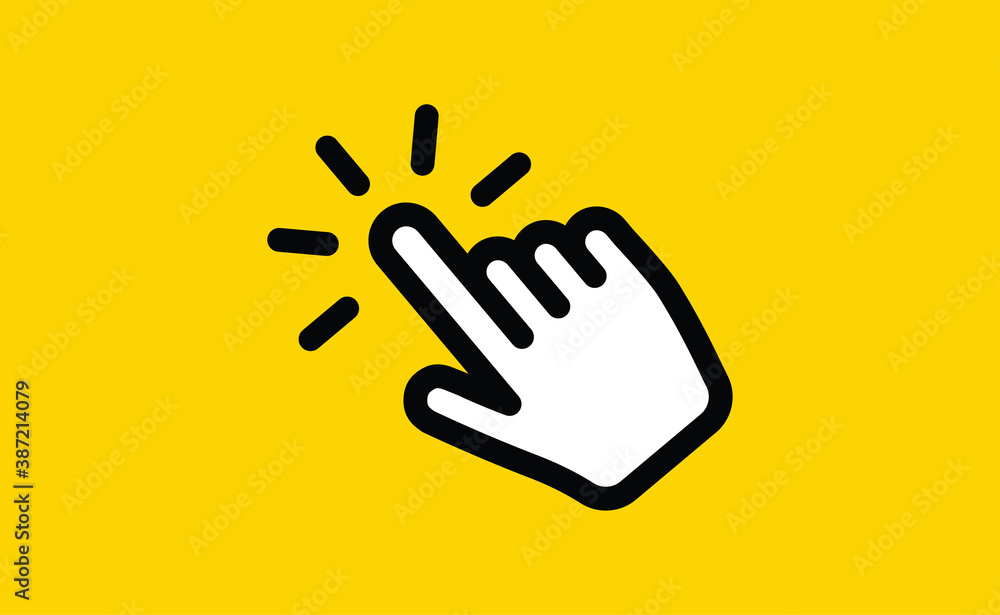Hand click icon. Vector mouse pointer symbol. Stock Vector | Adobe Stock