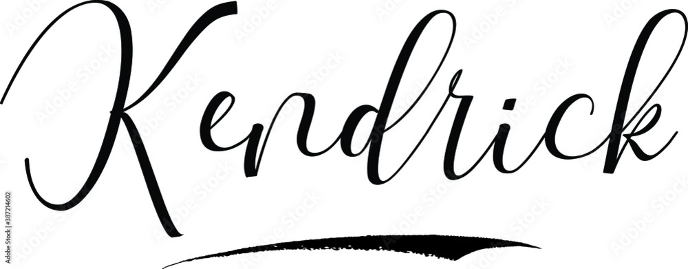 Kendrick -Male Name Cursive Calligraphy on White Background Stock ...