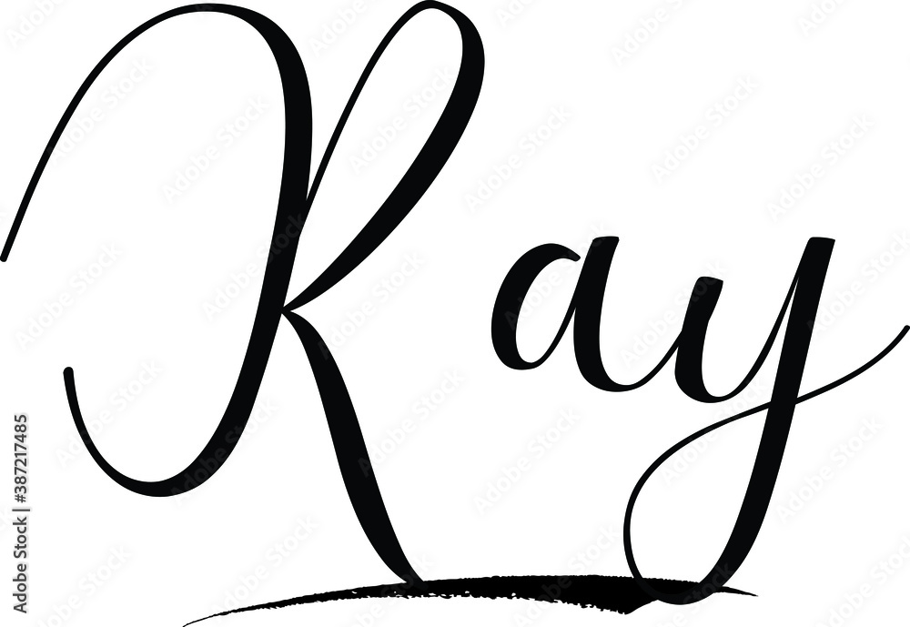 Ray -Male Name Cursive Calligraphy on White Background Stock Vector ...