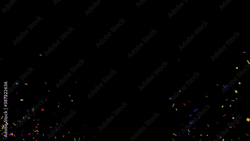 Animation colorful Glitter confetti falling Popper Explosion particles ...