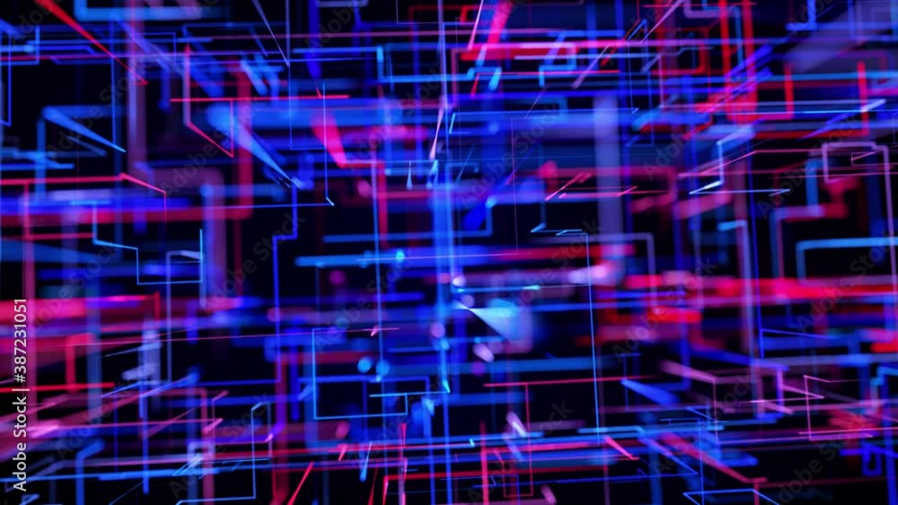 Wideo Stock: Motion graphics, sci-fi bg with flow of blue red neon glow ... Wideo Stock: Motion graphics, sci-fi bg with flow of blue red neon glow ...
