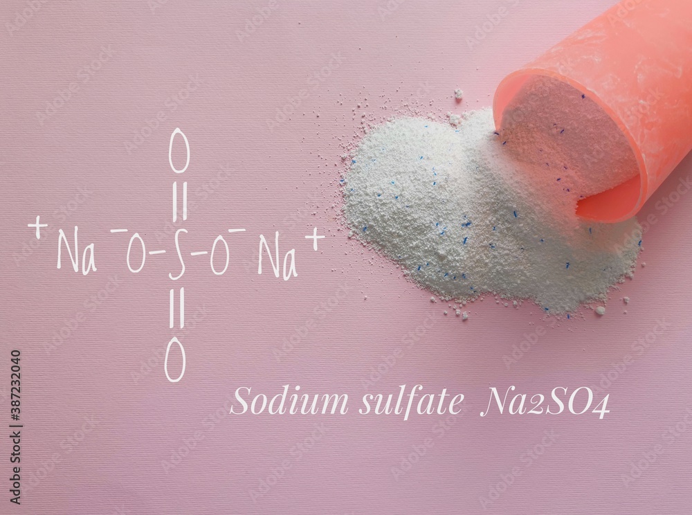 Poster Structural chemical formula of sodium sulfate molecule with ...