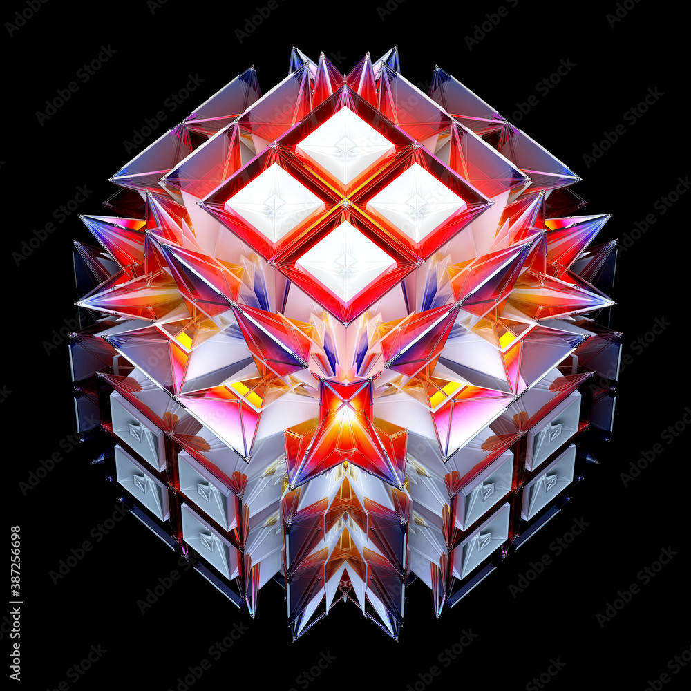 3d render of abstract art with surreal cyber futuristic alien fractal ...