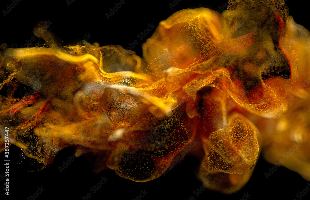 3d render of abstract art with surreal growing explosion smoke cloud ...