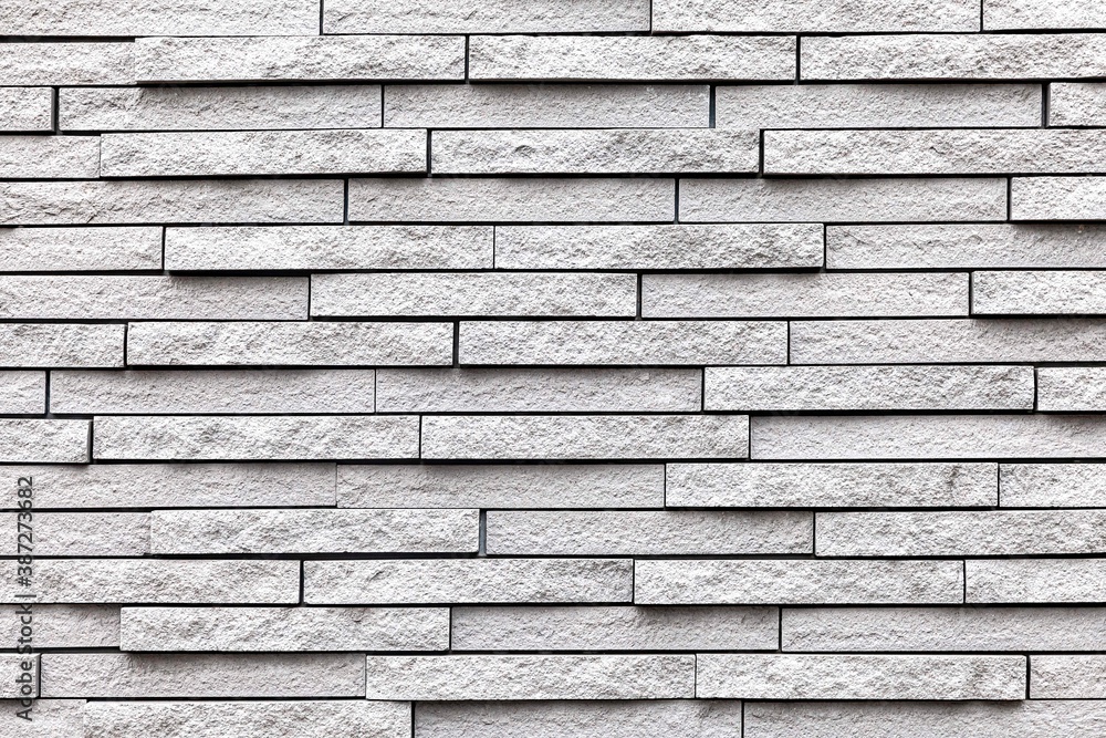 Block pattern of white stone cladding wall tile texture and seamless ...
