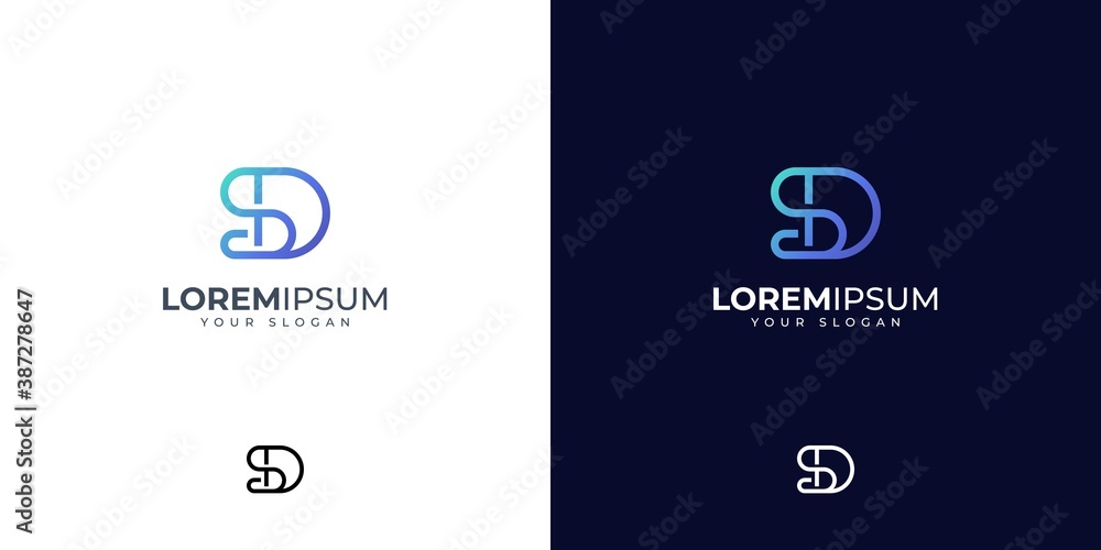 Letter S and D logo design inspiration Stock Vector | Adobe Stock