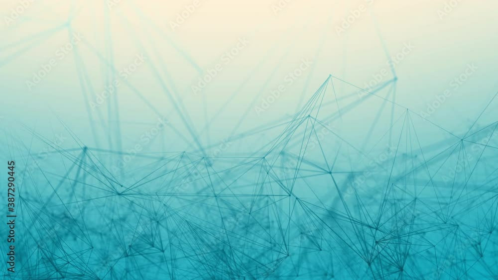 Seamlessly looping plexus wireframes on vivid Blue gradient background ...