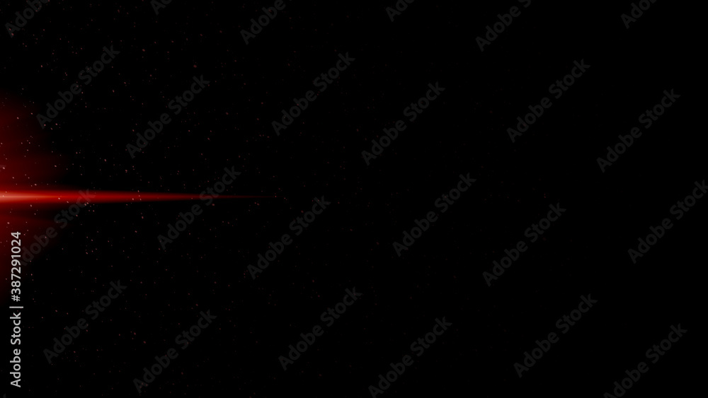 White particles illuminated by red light from side, lens flare Stock ...