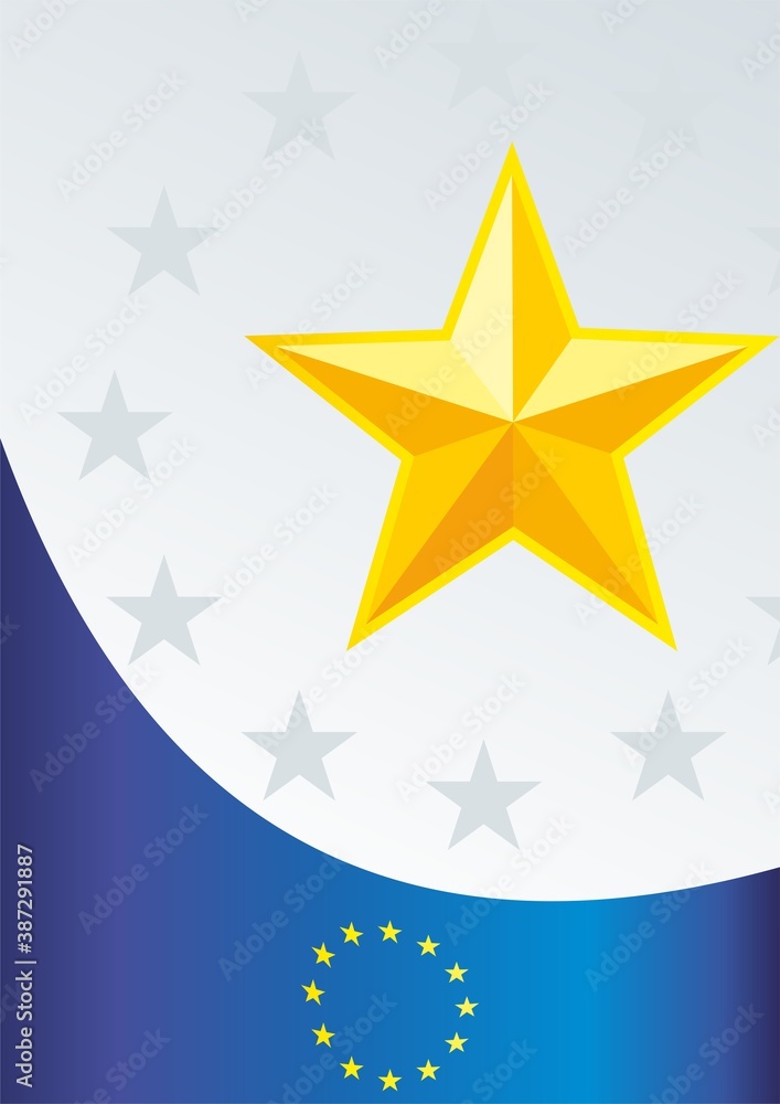 Flag of Europe, European Union, the template for the award, an official ...