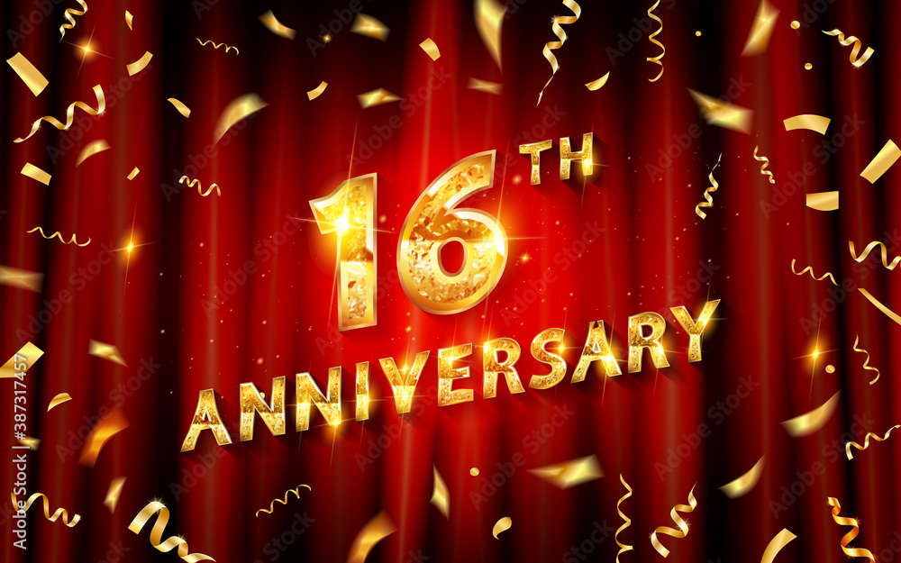 16th Anniversary Logo Stock Vector | Adobe Stock