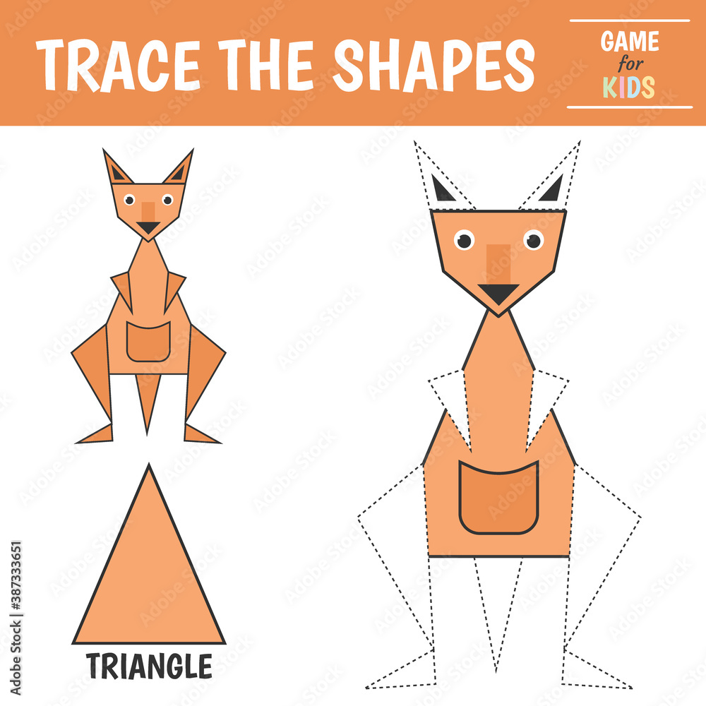 Learn shapes and geometric figures - triangle. Preschool worksheet for ...