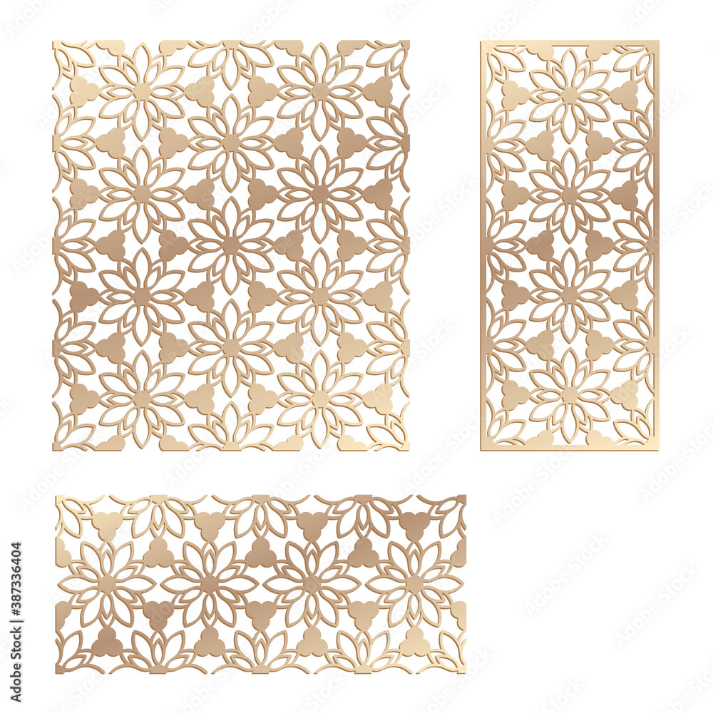 Decal. Laser cutting panel. Fence. Veneer vector. Plywood laser cutting ...