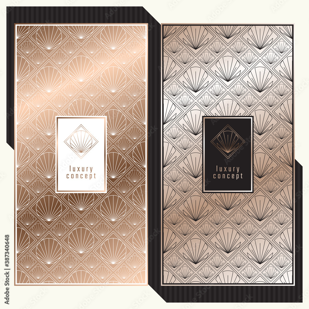 Luxury cards Art Deco style. Vector menu concept. Premium perfume ...