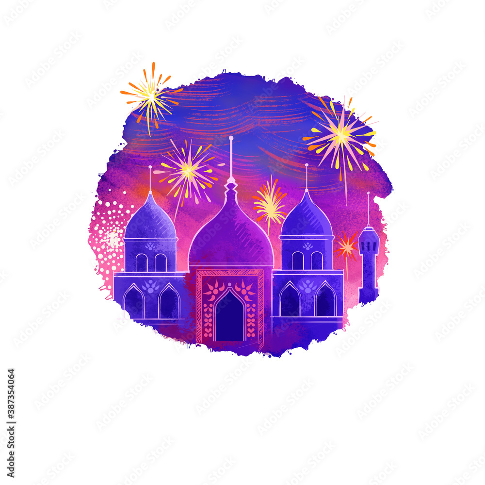 Happy Diwali digital art illustration isolated on white background ...