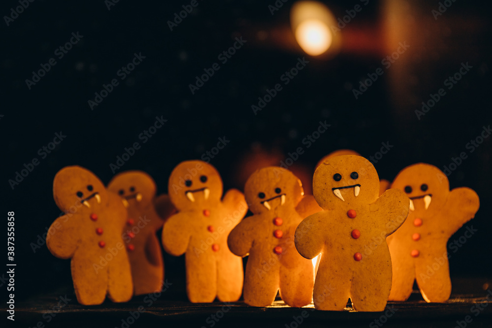 Lots of ginger men with vampire faces prepared for Halloween, funny ...