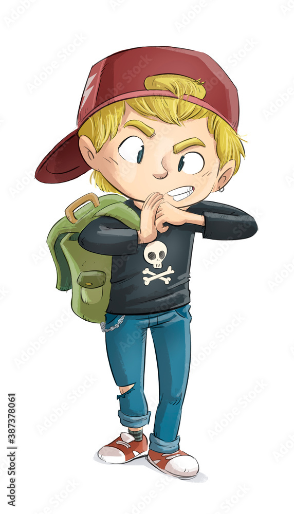 Aggressive and threatening child Stock Illustration | Adobe Stock