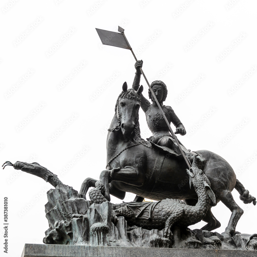 Statue of St George slaying the dragon Stock Photo | Adobe Stock