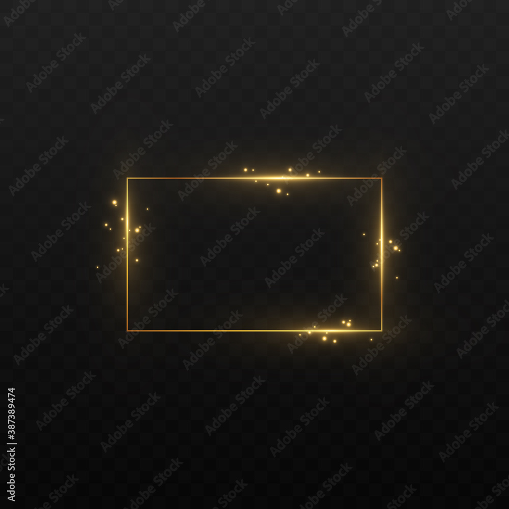 Glowing gold frame. Texture. PNG frame. Vector gold frame. PNG. Stock ...