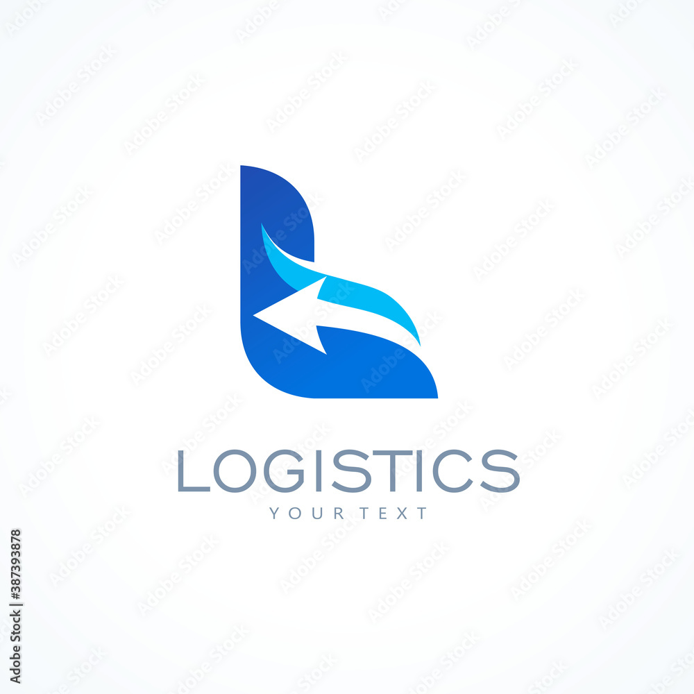 Logistics logo design, silhouette letter L and arrow Stock Vector ...