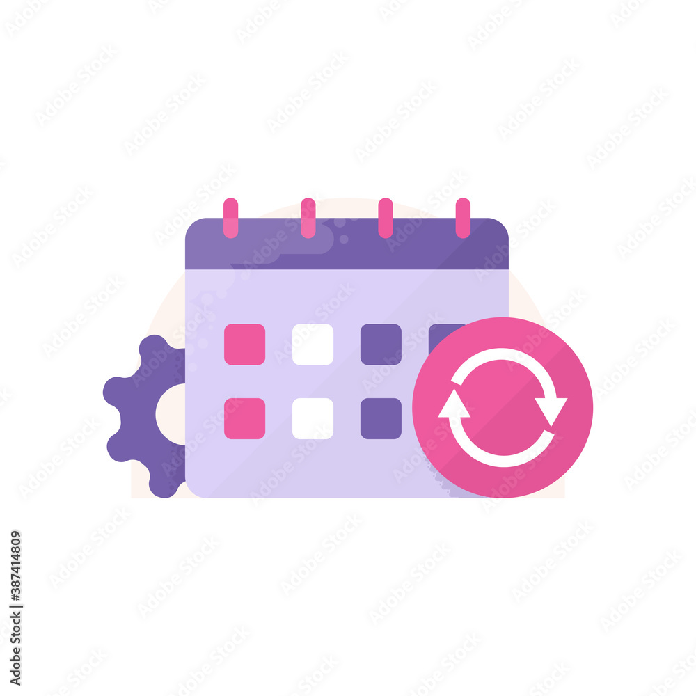 concept icon daily updates, automatic synchronization, refresh schedule ...