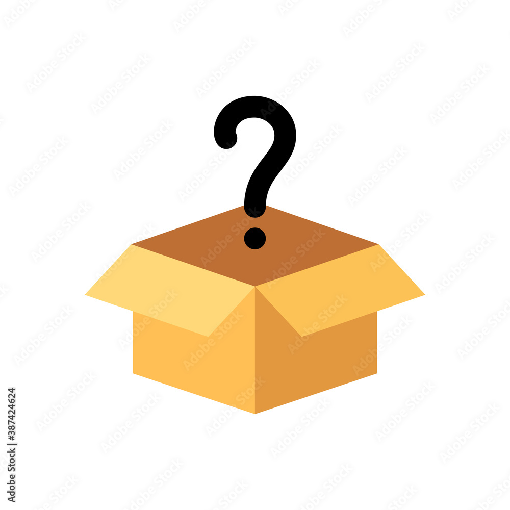 Open mystery box icon. Clipart image isolated on white background Stock ...