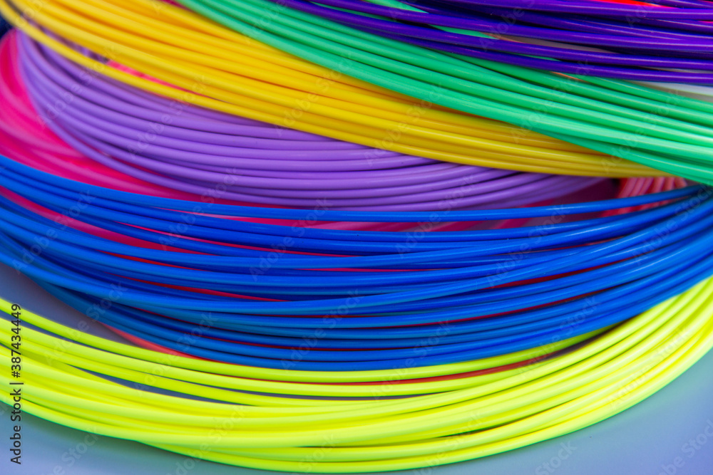 Kit colored PLA and ABS plastic filament for 3D printer and pen. Hobby ...