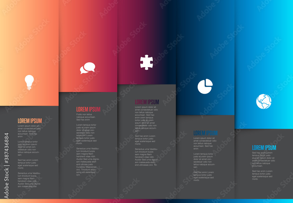 Five Graph Elements Infographic Layout Stock Template | Adobe Stock