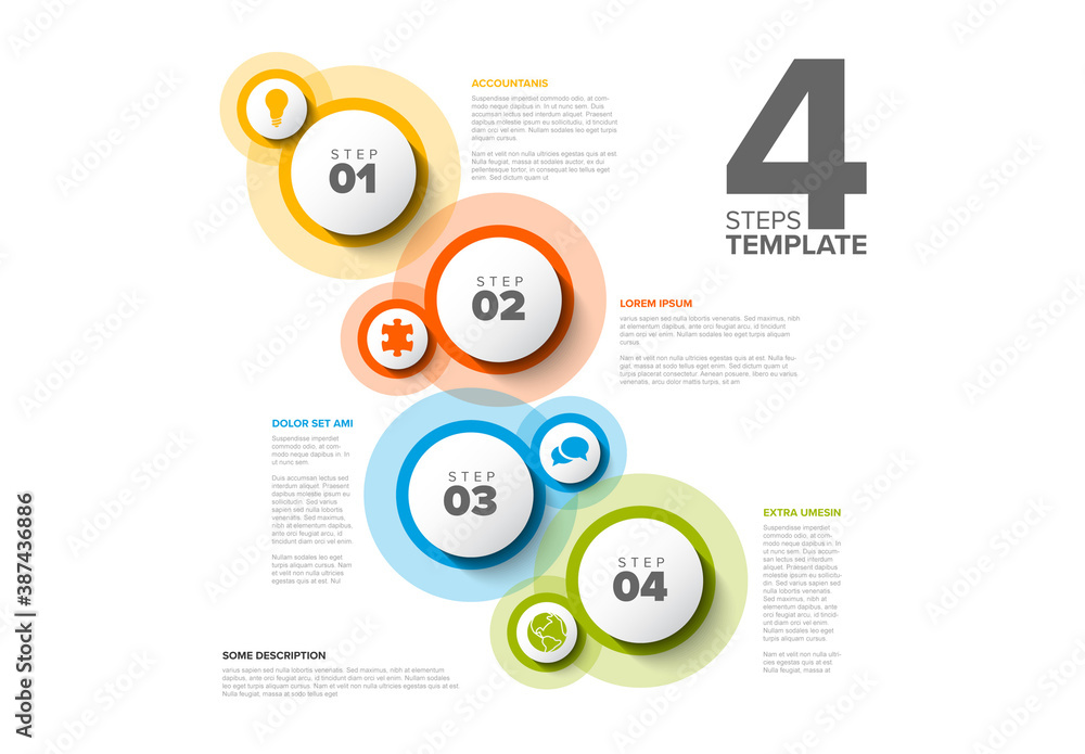Four Steps Instructions Layout Stock Template | Adobe Stock