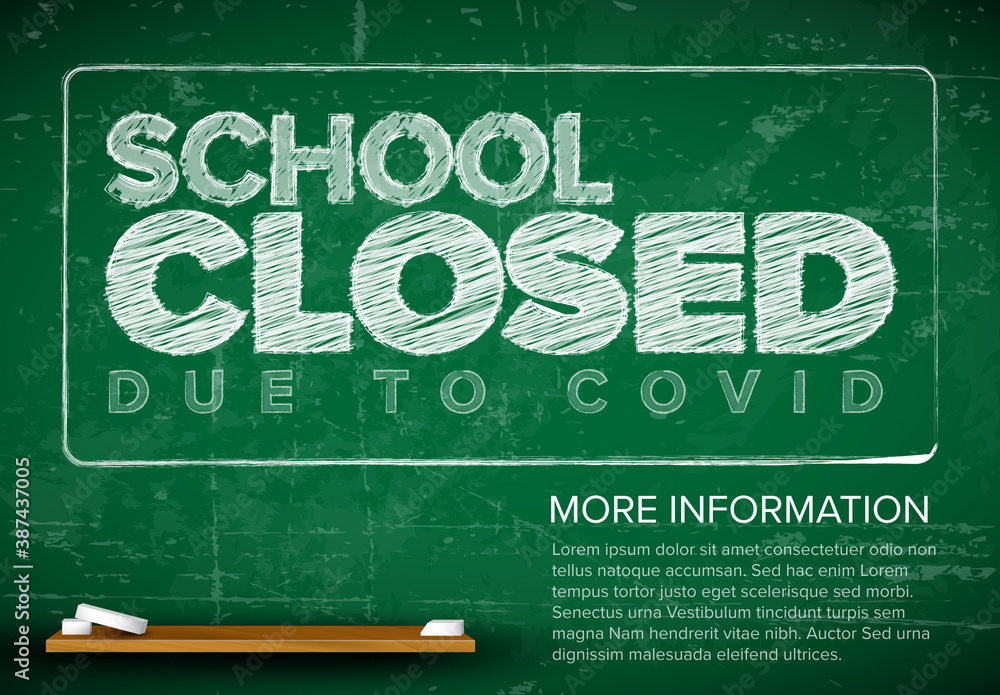 School Closed Due Covid Flyer Layout Stock Template | Adobe Stock