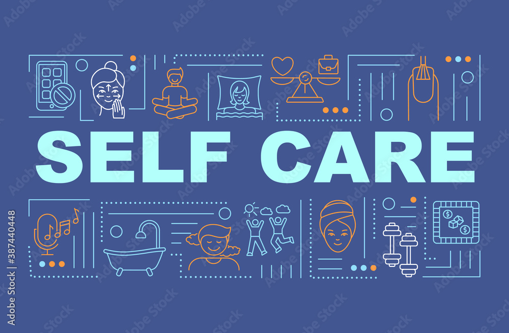 Self care word concepts banner. Love yourself. Mental and emotional ...