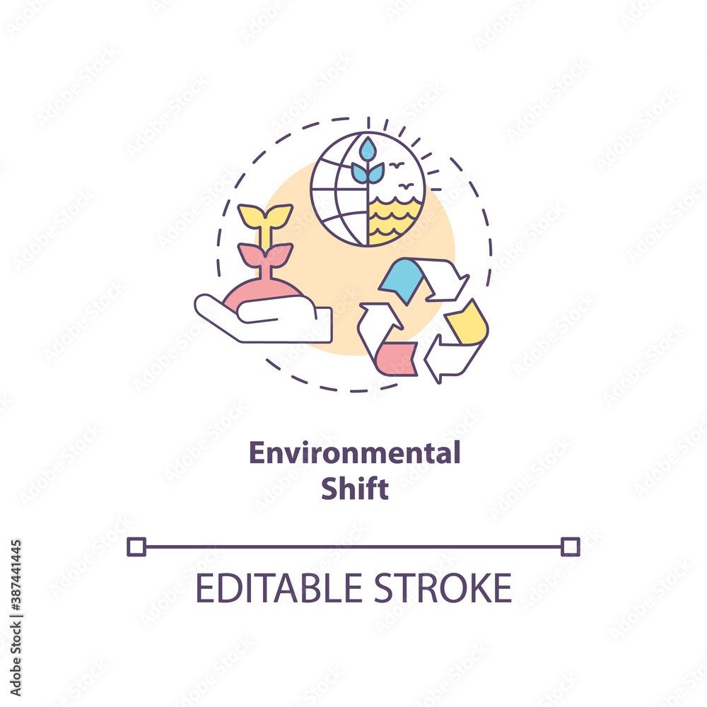 Environmental shift concept icon. Social change benefit idea thin line ...
