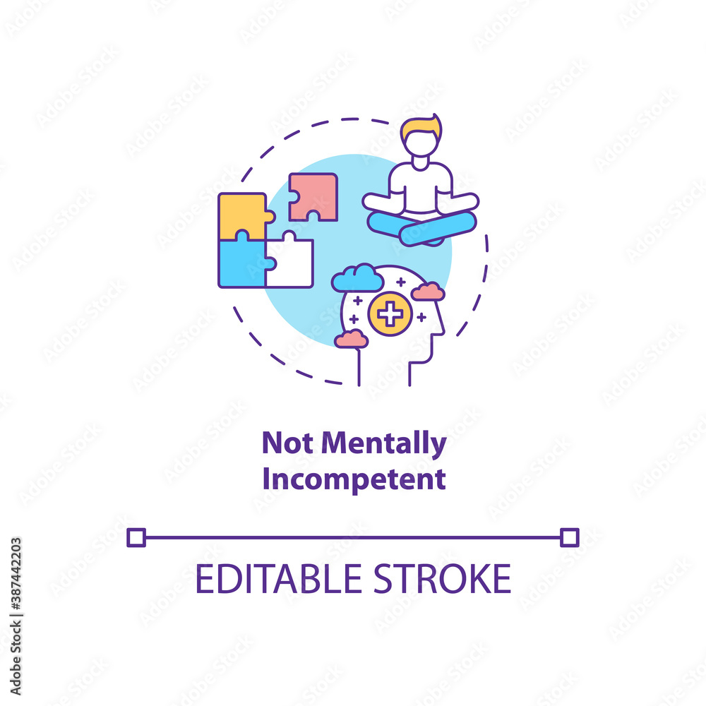 Not mentally incompetent concept icon. Online voting requirement idea ...